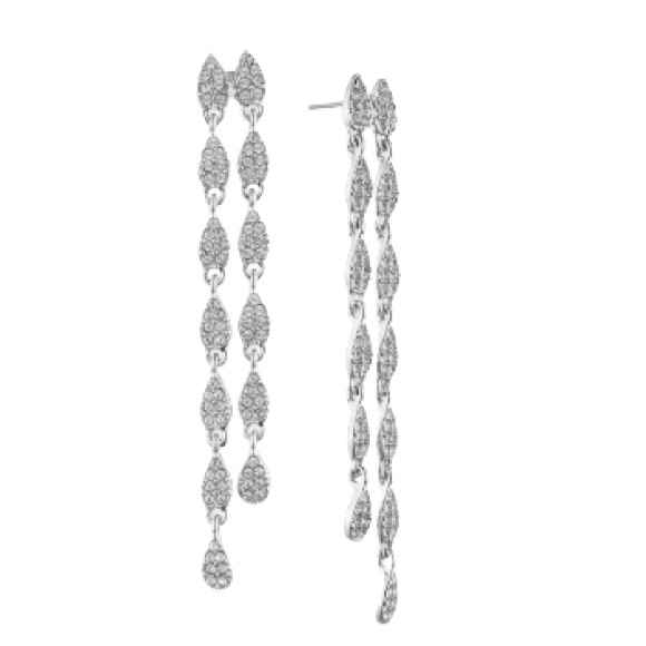 Givenchy | Jewelry | Givenchy Pav Pearshape Doublerow Linear Drop ...